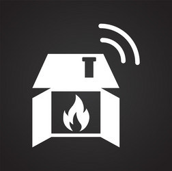 Smart fire alarm system icon on white background Vector Image