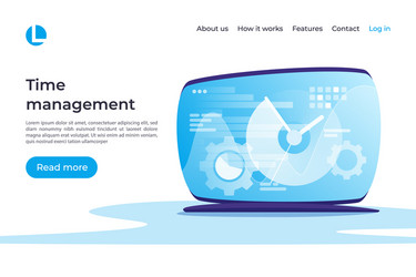 Time management horizontal banner Royalty Free Vector Image