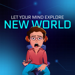 Banner design of let your mind explore Royalty Free Vector