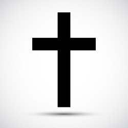 Christian cross icon symbol sign isolate on white Vector Image