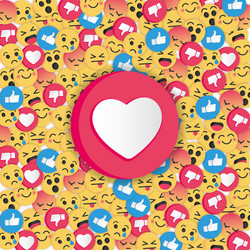 Laughing emoji social media message background Vector Image