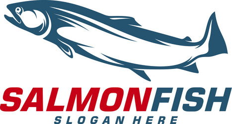 Salmon fish logo design fishing Royalty Free Vector Image