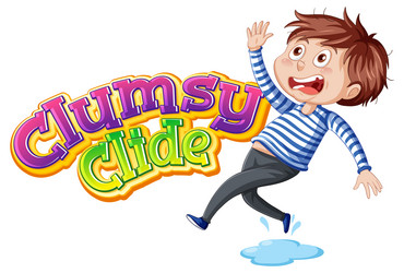 Clumsy clide logo text design Royalty Free Vector Image