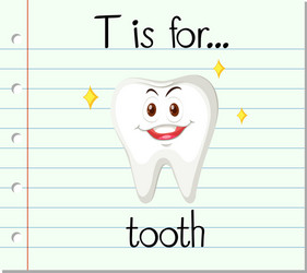 Flashcard letter t is for teeth Royalty Free Vector Image