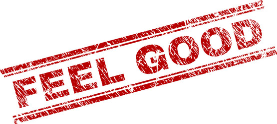 Grunge textured feel good seal stamps Royalty Free Vector