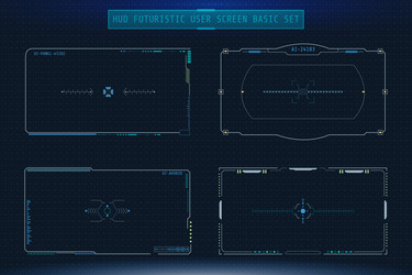 Hud futuristic user screen basic elements set Vector Image
