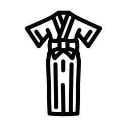 Miko shrine maiden shintoism color icon Royalty Free Vector