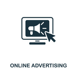 Sponsored ad icon monochrome simple digital Vector Image