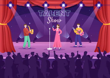 Talent show with contestants displaying Royalty Free Vector