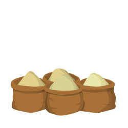 Canvas burlap bag cartoon flat Royalty Free Vector Image