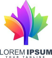 Logo maple academy gradient colorful style Vector Image
