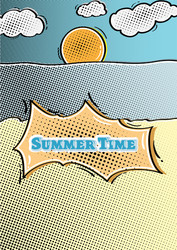 Comic beach background Royalty Free Vector Image