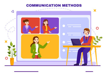 Communication methods with team referral Vector Image