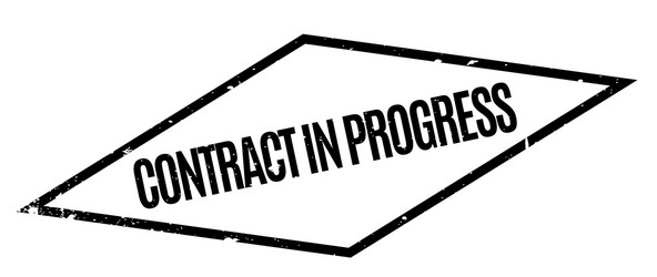 Contract in progress rubber stamp Royalty Free Vector Image