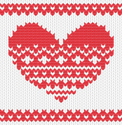 Knitted heart Royalty Free Vector Image - VectorStock