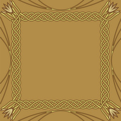 Decorative golden circle frame on black background