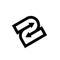 Two 2 logo letter monogram minimal modern design Vector Image