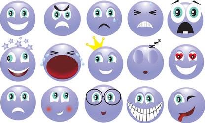 Smiley emotions moods Royalty Free Vector Image