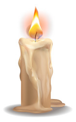 Melted wax of burned candle hot realistic shape Vector Image
