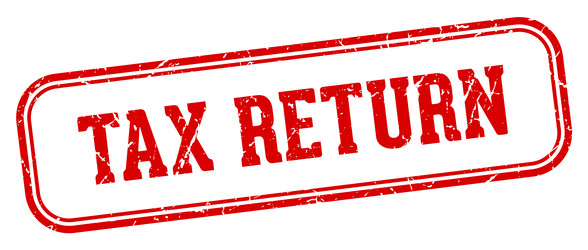 Tax return stamp tax return rectangular stamp on Vector Image