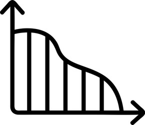 A descending trend icon isolated contour Vector Image