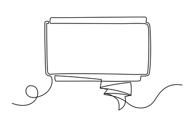 Continuous line drawing banner Royalty Free Vector Image