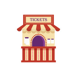 Cartoon boy selling ticket at the booth Royalty Free Vector