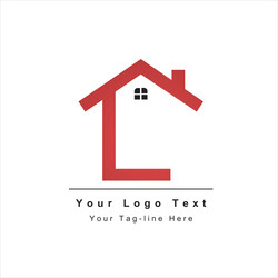 Letter l with house roof logo icon Royalty Free Vector Image