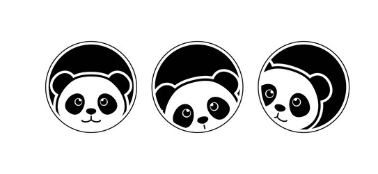 Little panda cartoon cute face baby Royalty Free Vector