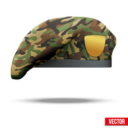 Military camo beret special forces Royalty Free Vector Image