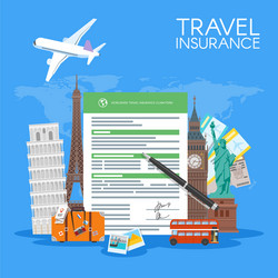 Travel insurance lp template Royalty Free Vector Image