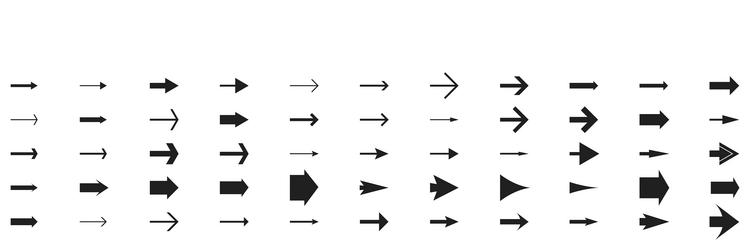 Set of dotted arrows Royalty Free Vector Image