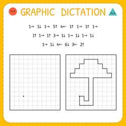 Graphic dictation working pages for children Vector Image