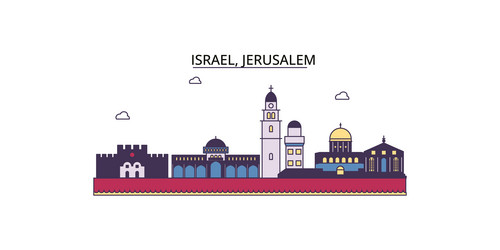 Israel jerusalem tower of david travel landmark Vector Image