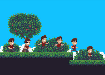 8-bit Summer Beach Pixel Art Royalty Free Vector Image