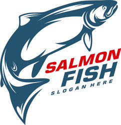 Salmon fish logo design fishing Royalty Free Vector Image