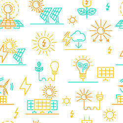 Solar cells seamless pattern for roof power Vector Image