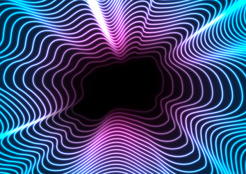 Blue ultraviolet neon curved wavy lines pattern Vector Image