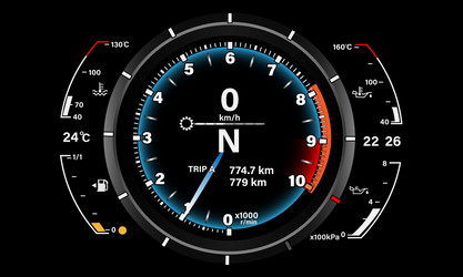 Car dashboard speedmeter technology design modern Vector Image