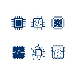 Integrated circuit chip icon graphic design Vector Image