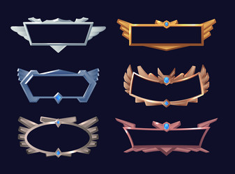 Metal frames for game design Royalty Free Vector Image