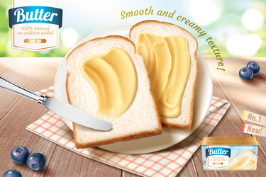 Creamy butter banner ads Royalty Free Vector Image