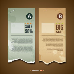 Vintage label ripped paper for business design set