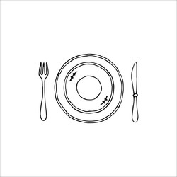 Classic plate drawing plate wedding Royalty Free Vector