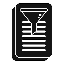 Document paper filter icon outline data Royalty Free Vector