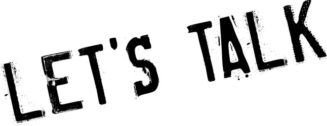 Let us talk rubber stamp Royalty Free Vector Image