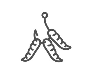 Maggots line icon fishing hook with worms sign Vector Image