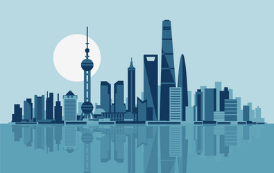 Shanghai City Skyline Vector Images (over 520)