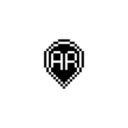 An pixel art initial logo Royalty Free Vector Image