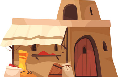 Eastern souk cartoon background Royalty Free Vector Image